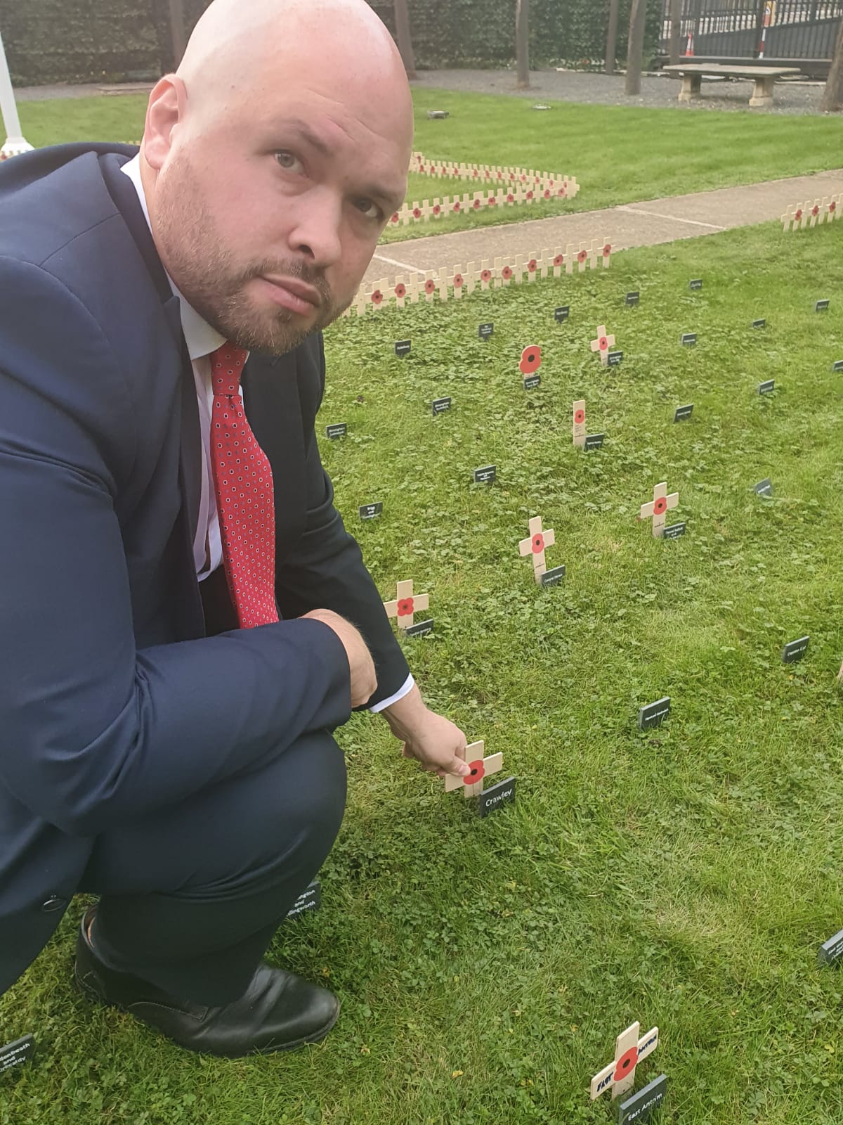 Crawley’s MP plants Remembrance cross – Peter Lamb for Crawley